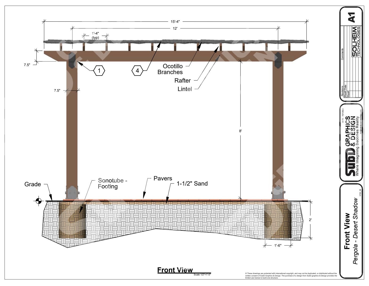 DIY Pergola Design - Digital Plan PDF Download - Desert Shadow - Subd ...
