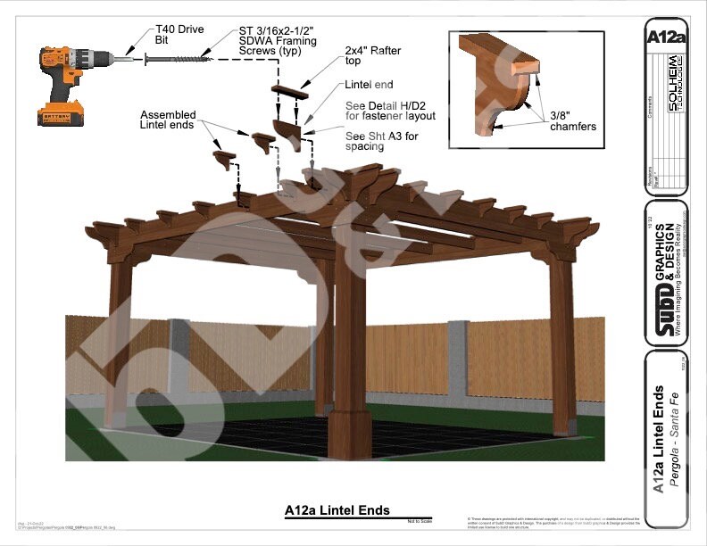 DIY Pergola Design - Digital Plan PDF Download - Santa Fe - Subd ...