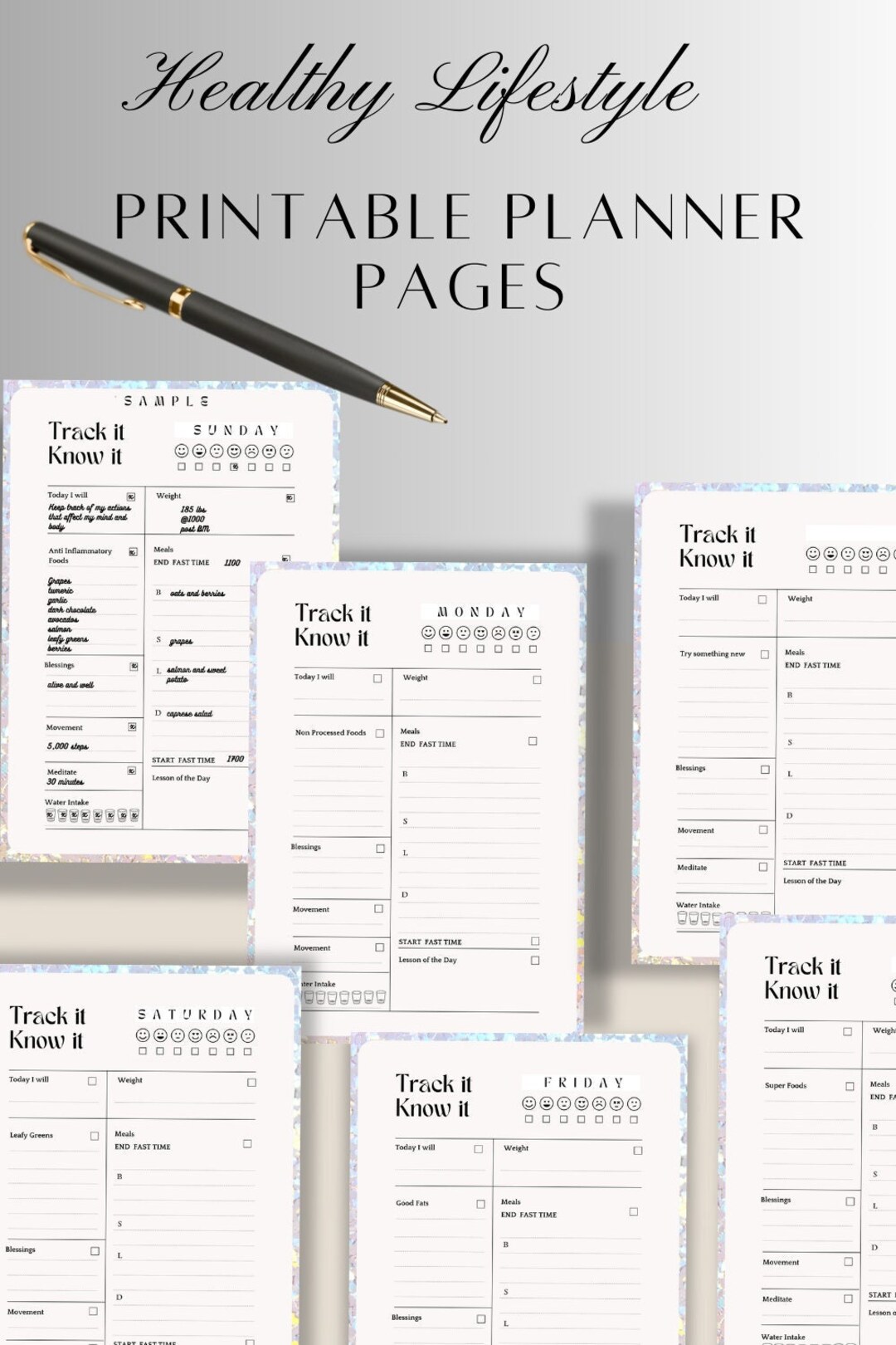 7 Day Planner Printable, Daily to Do List for Personal Improvement ...