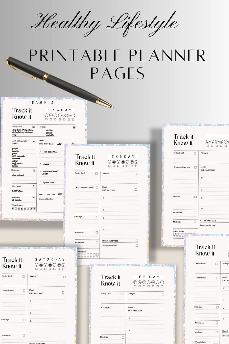 7 Day Planner Printable, Daily to Do List for Personal Improvement ...