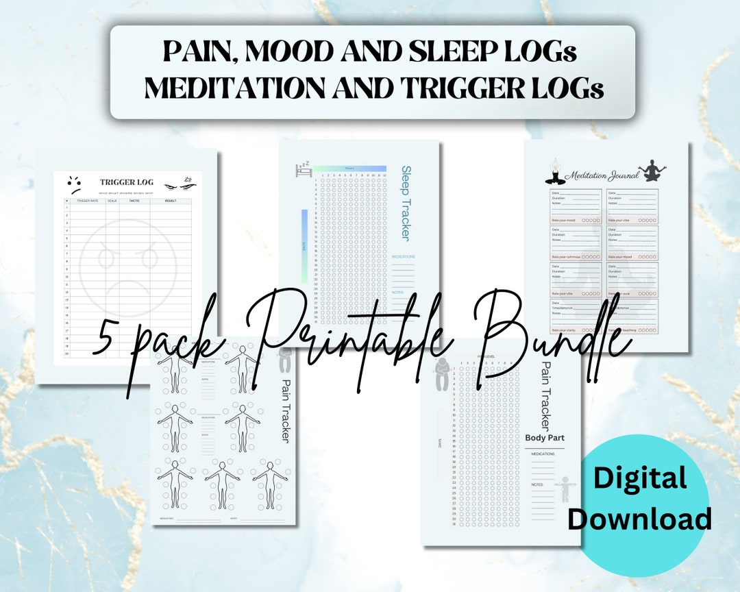 Mood Tracker, Pain Tracker, Trigger Log, Sleep Journal - Etsy