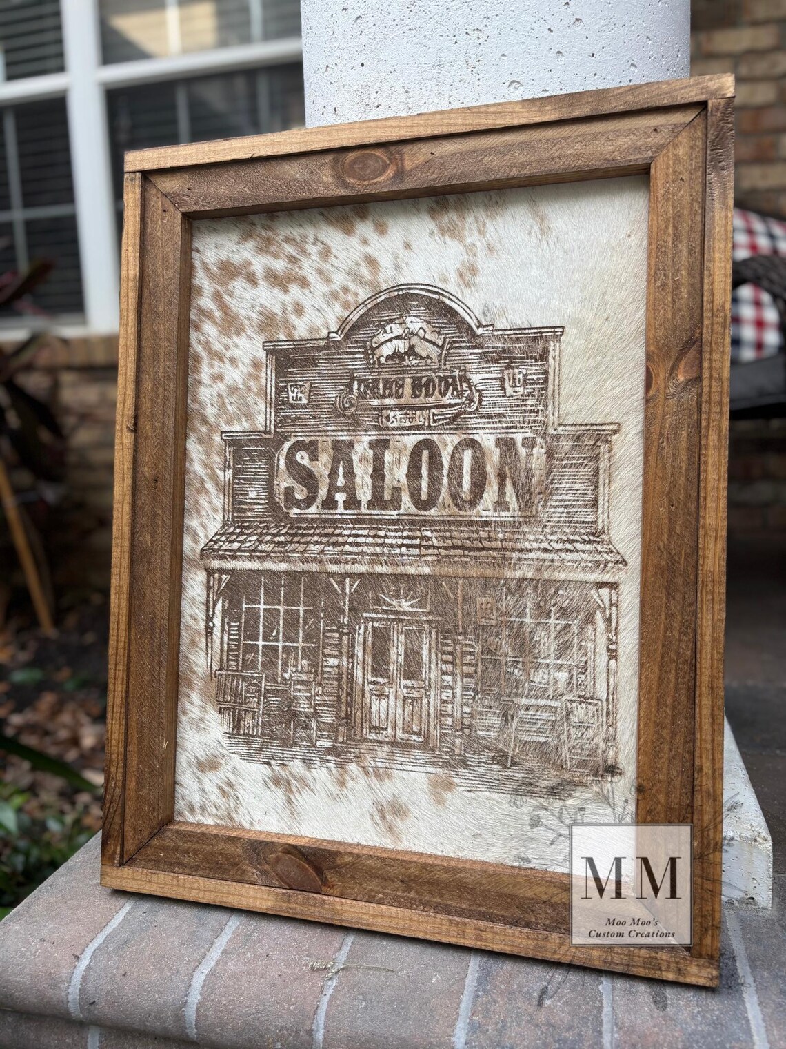 Genuine Cowhide Laser Branded Sign (standard Light Cowhide) - Etsy