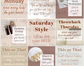 Small Business Social Media Retro & Bright Interactive Post Bundle ...