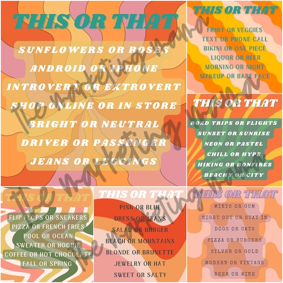 Retro Interactive Engagement Post Bundle Social Media - Etsy