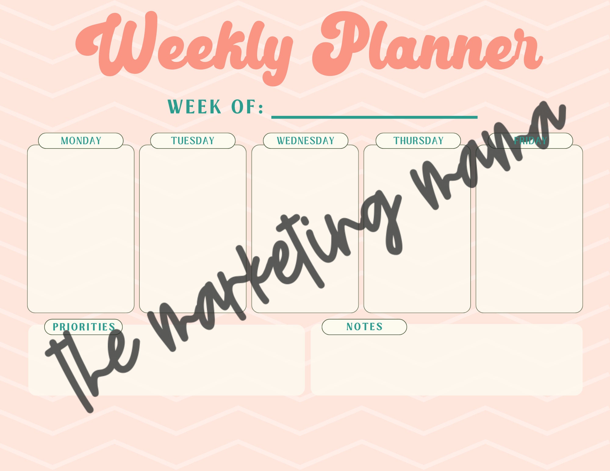 Retro Printable Weekly Planner Bright Weekly Planner - Etsy