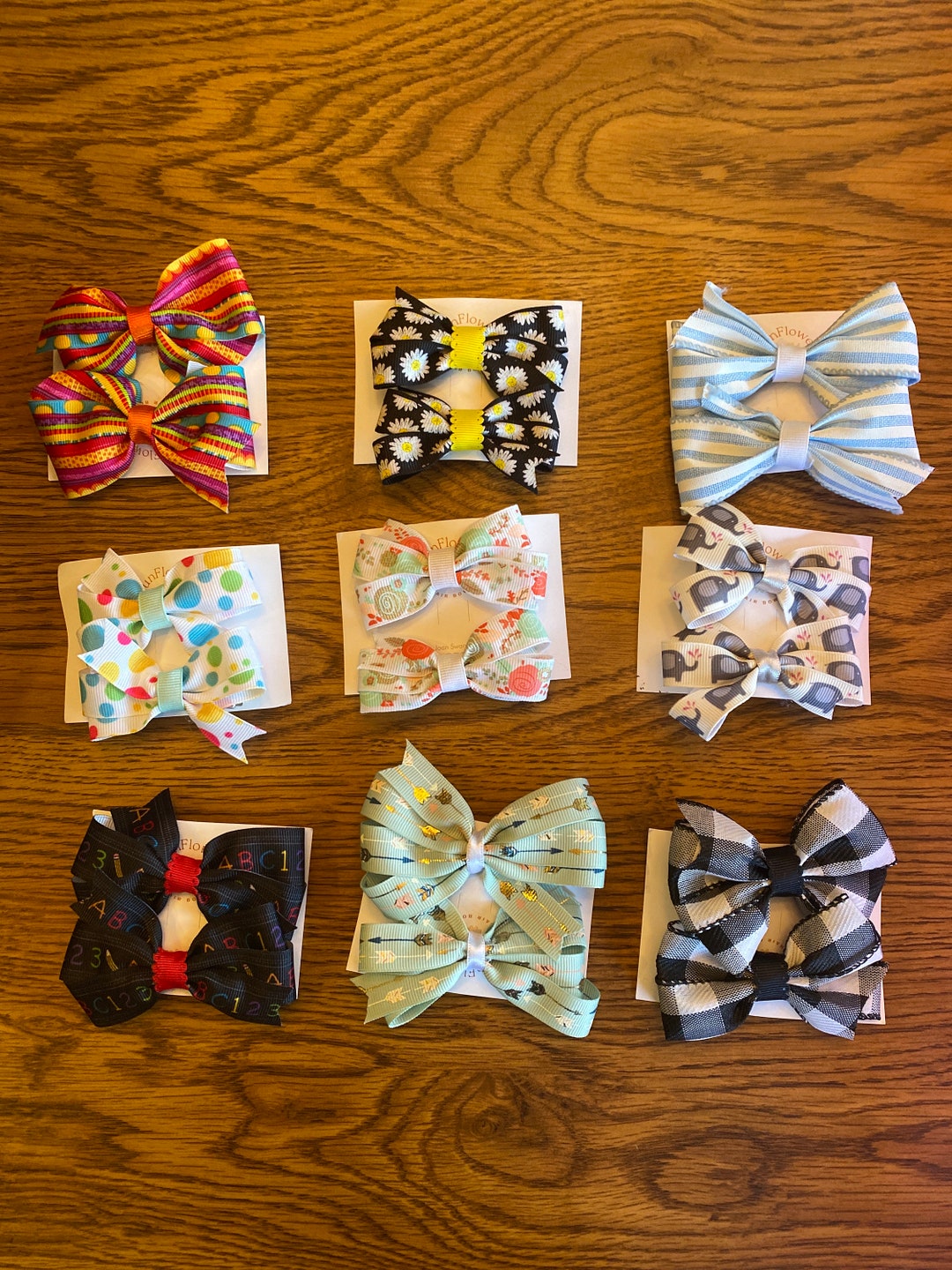 Colorful Spring Pigtail Ponytail Hair Bow Sets of 2 - Perfect for Baby ...