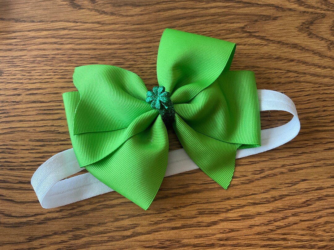 St. Patricks Day Sparkly Shamrock 4 Leaf Clover Headband - Etsy