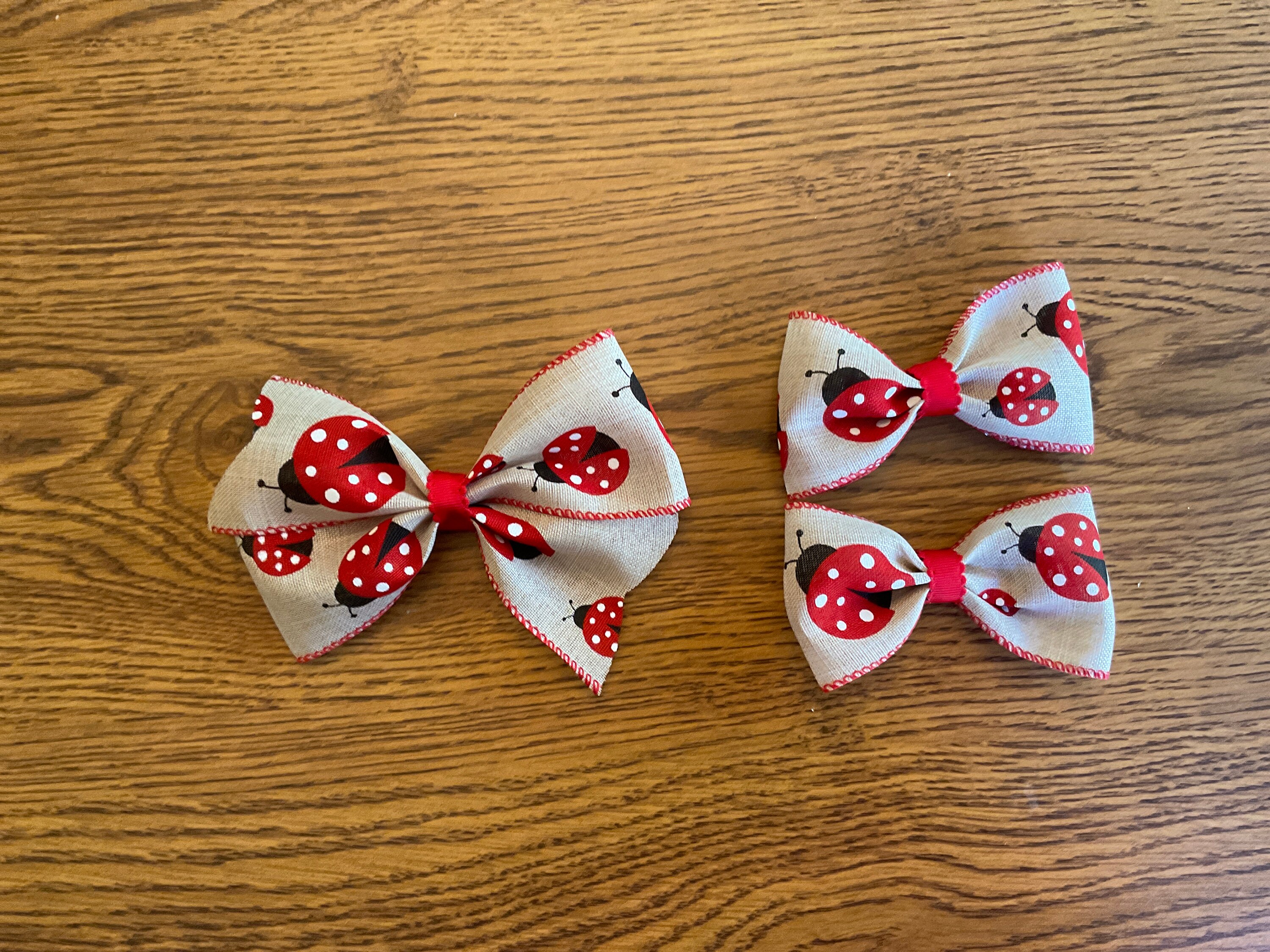 Ladybug Hair Bows or Pony Tails Bows - Perfect for Toddler, Child, Teen ...