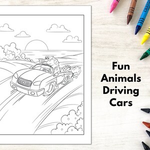 Printable Coloring Pages for Kids Animals Driving Cars, Coloring Pages ...