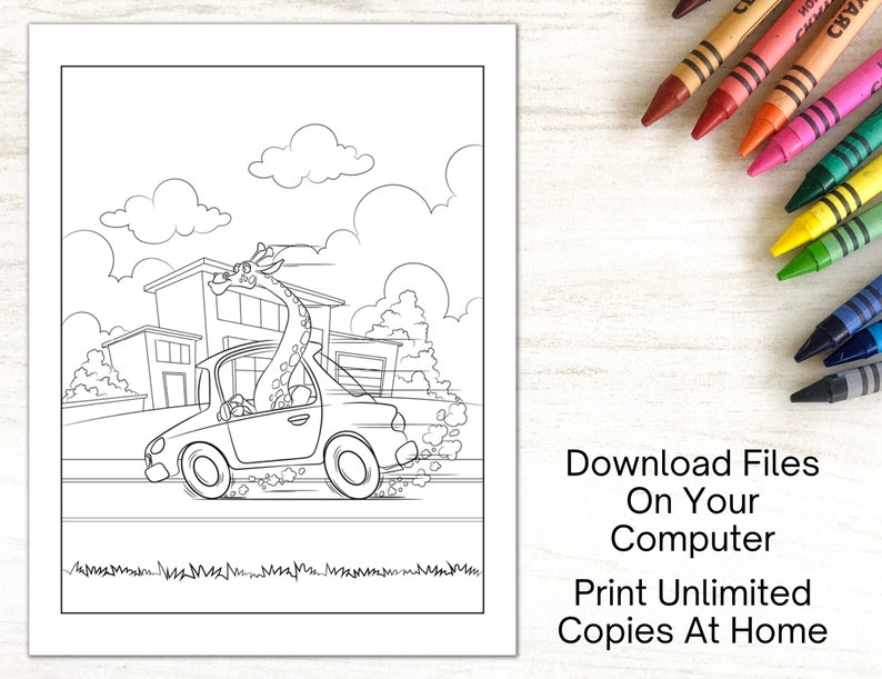 Printable Coloring Pages for Kids Animals Driving Cars, Coloring Pages ...
