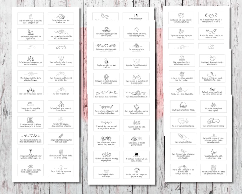 Printable Little Love Notes for Him or Her, Romantic Husband Lunch Box ...