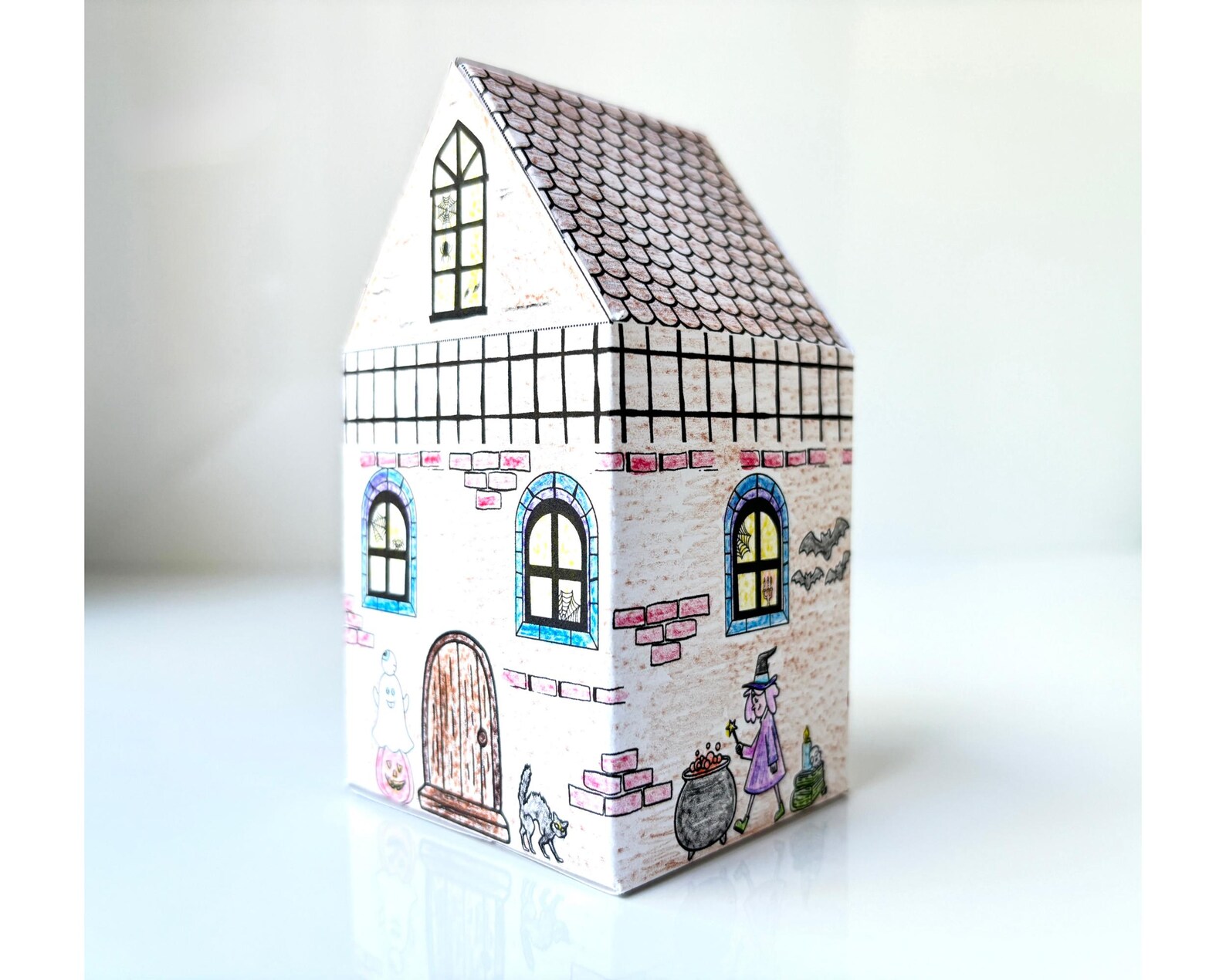 Haunted Paper House Template, 3D Paper Houses Printable, Halloween Kids ...