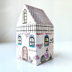 Haunted Paper House Template, 3D Paper Houses Printable, Halloween Kids ...