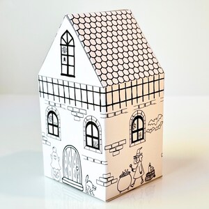 Haunted Paper House Template, 3D Paper Houses Printable, Halloween Kids ...