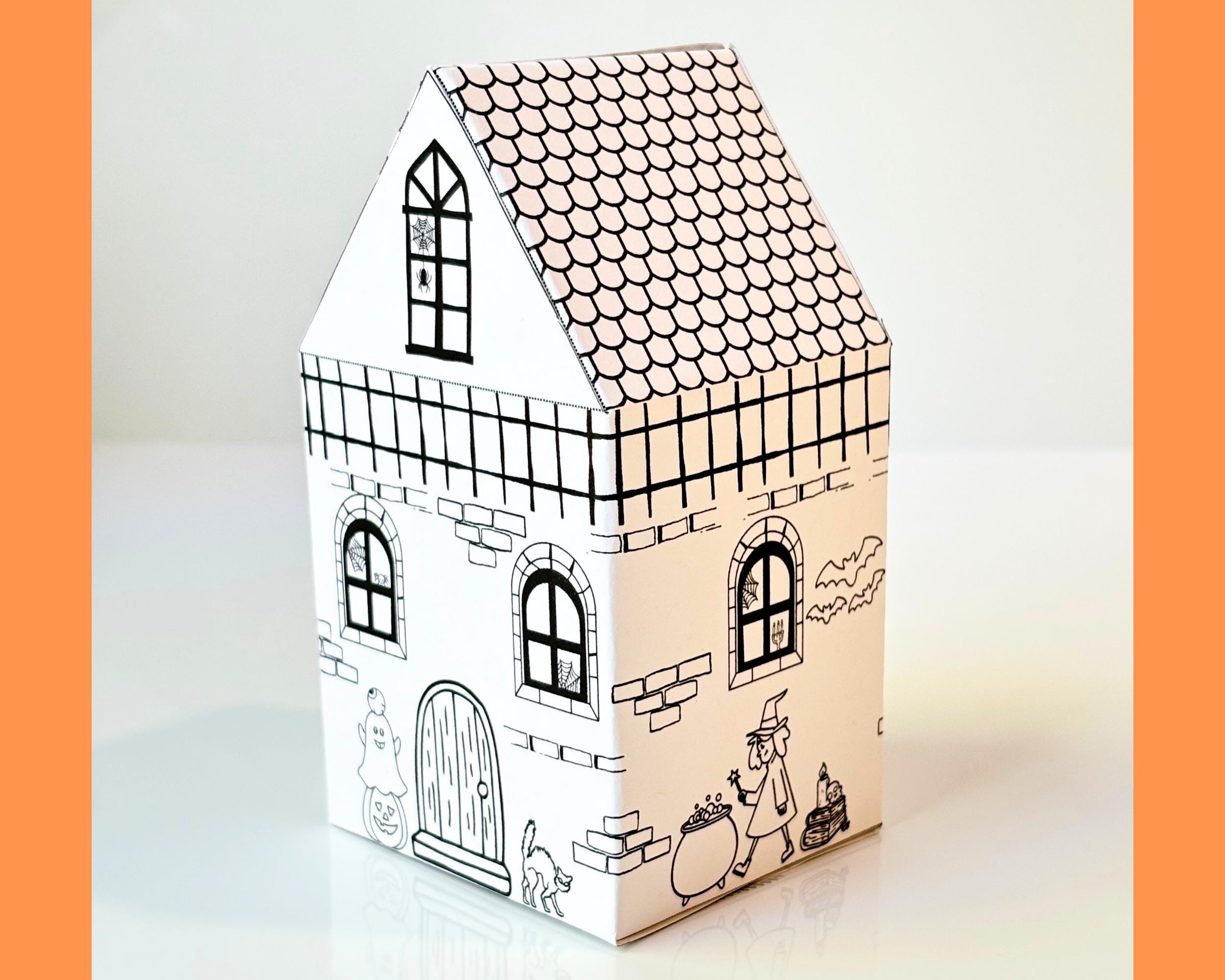 Haunted Paper House Template, 3D Paper Houses Printable, Halloween Kids ...