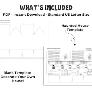 Haunted Paper House Template, 3D Paper Houses Printable, Halloween Kids ...