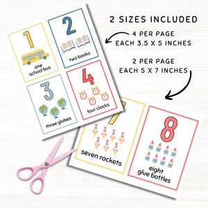 Printable Number Flashcards 1-20, Preschool Counting Flash Cards ...