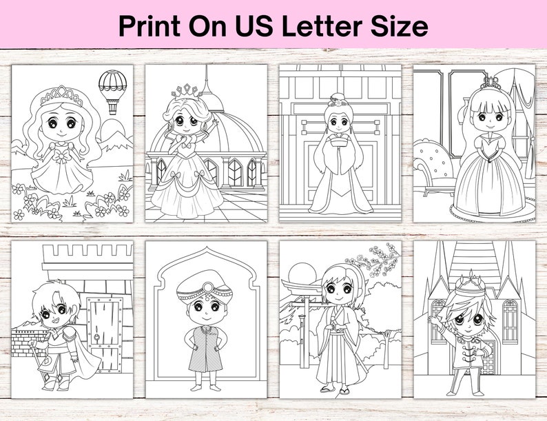 Chibi Coloring Pages for Kids, Prince & Princess Coloring, PDF Coloring ...