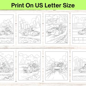 Printable Coloring Pages for Kids Animals Driving Cars, Coloring Pages ...