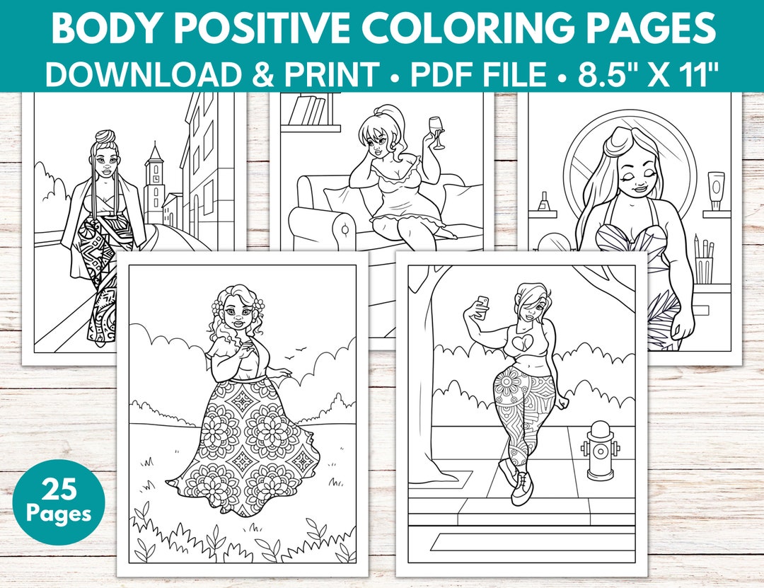 Body Positive Coloring Pages for Adults and Kids PDF Coloring - Etsy