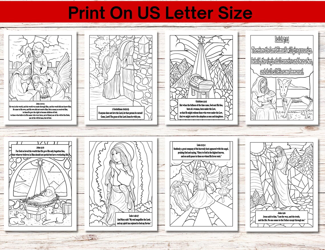 Christmas Nativity Coloring Pages Printable, Christian Bible Verses ...