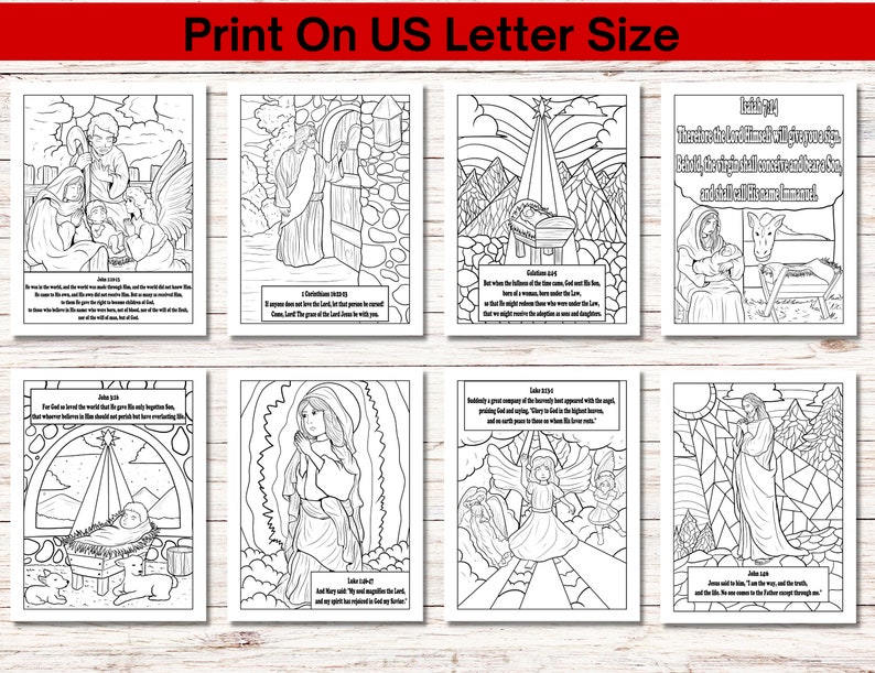 Christmas Nativity Coloring Pages Printable, Christian Bible Verses ...