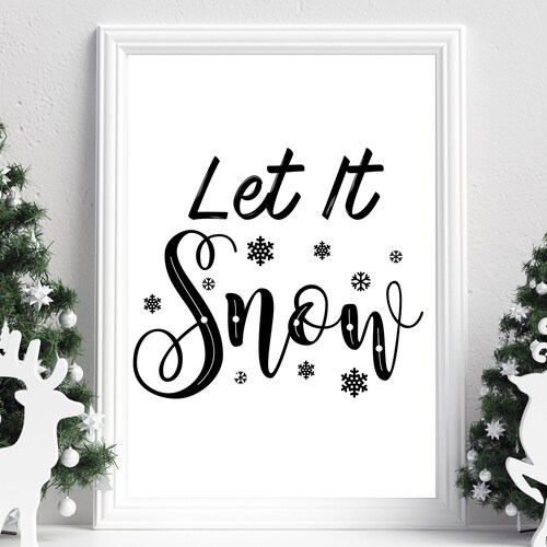Let It Snow Print Winter Wall Decor Christmas Print Digital - Etsy