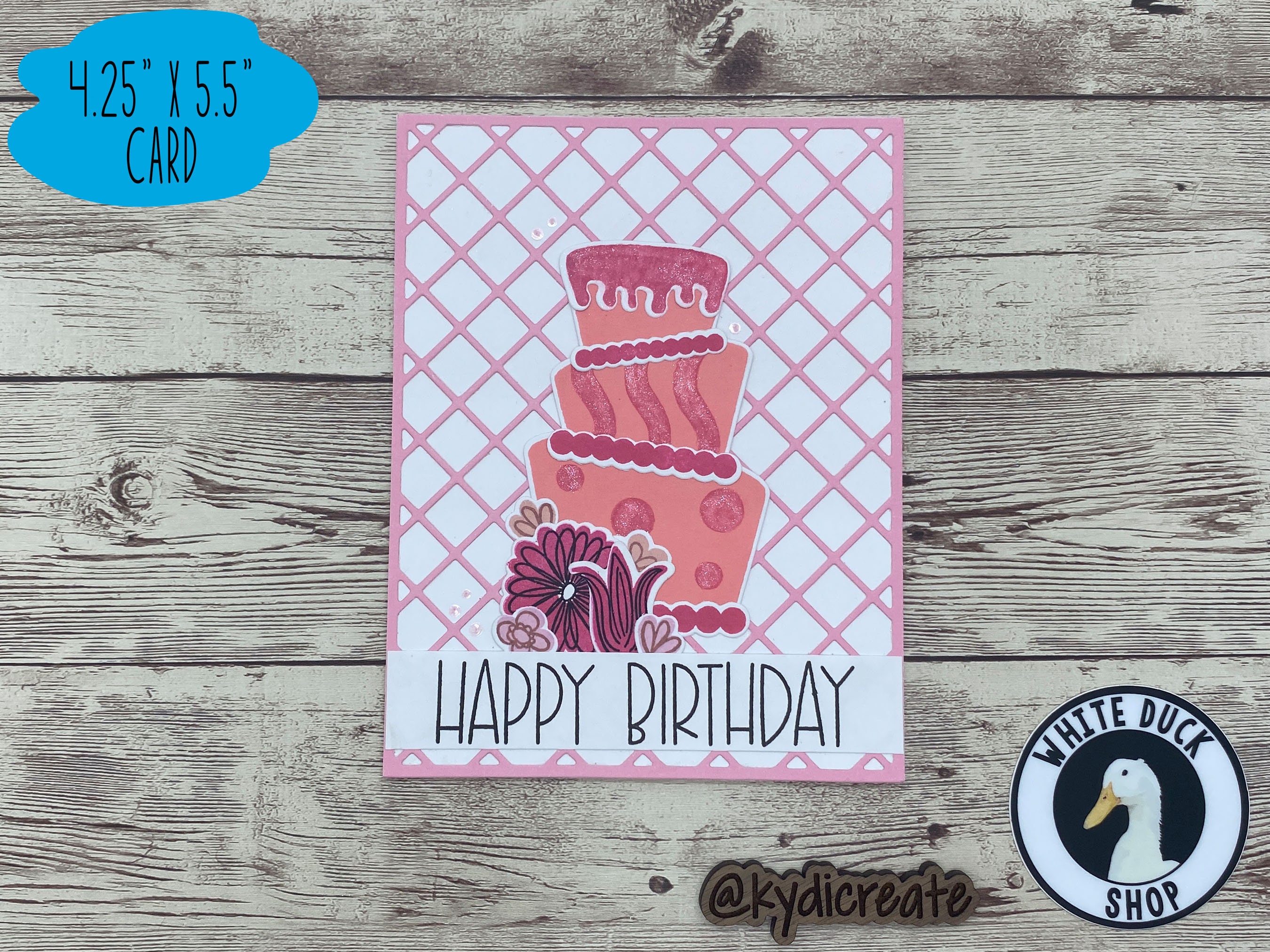 Handmade Greeting Cards Happy Birthday Card Pink Cake - Etsy