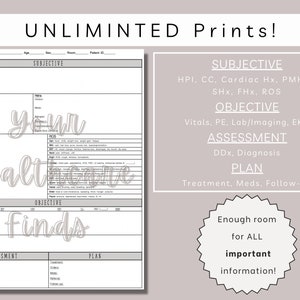Cardiology SOAP Note Template | Clinical Rotations (digital Download ...