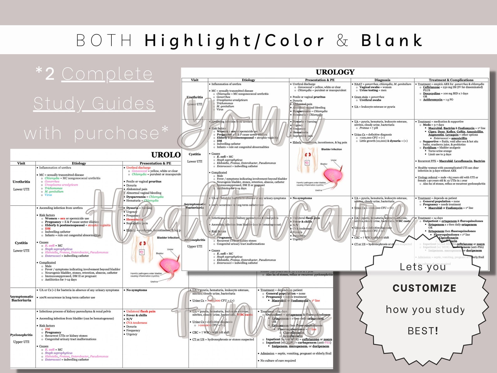 Urology Complete Study Guide | Study Guide | Study Notes | Physician ...