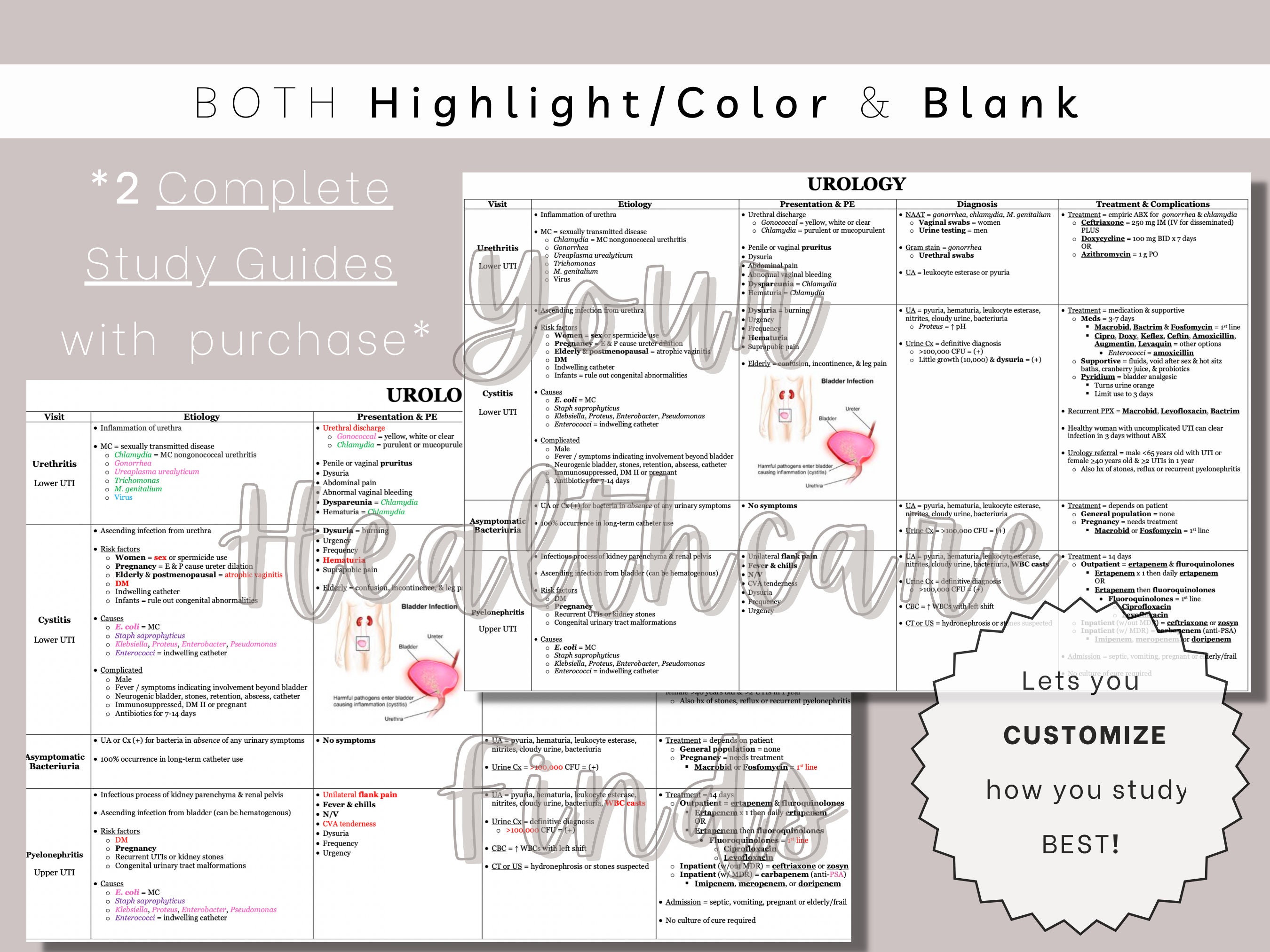 Urology Complete Study Guide | Study Guide | Study Notes | Physician ...