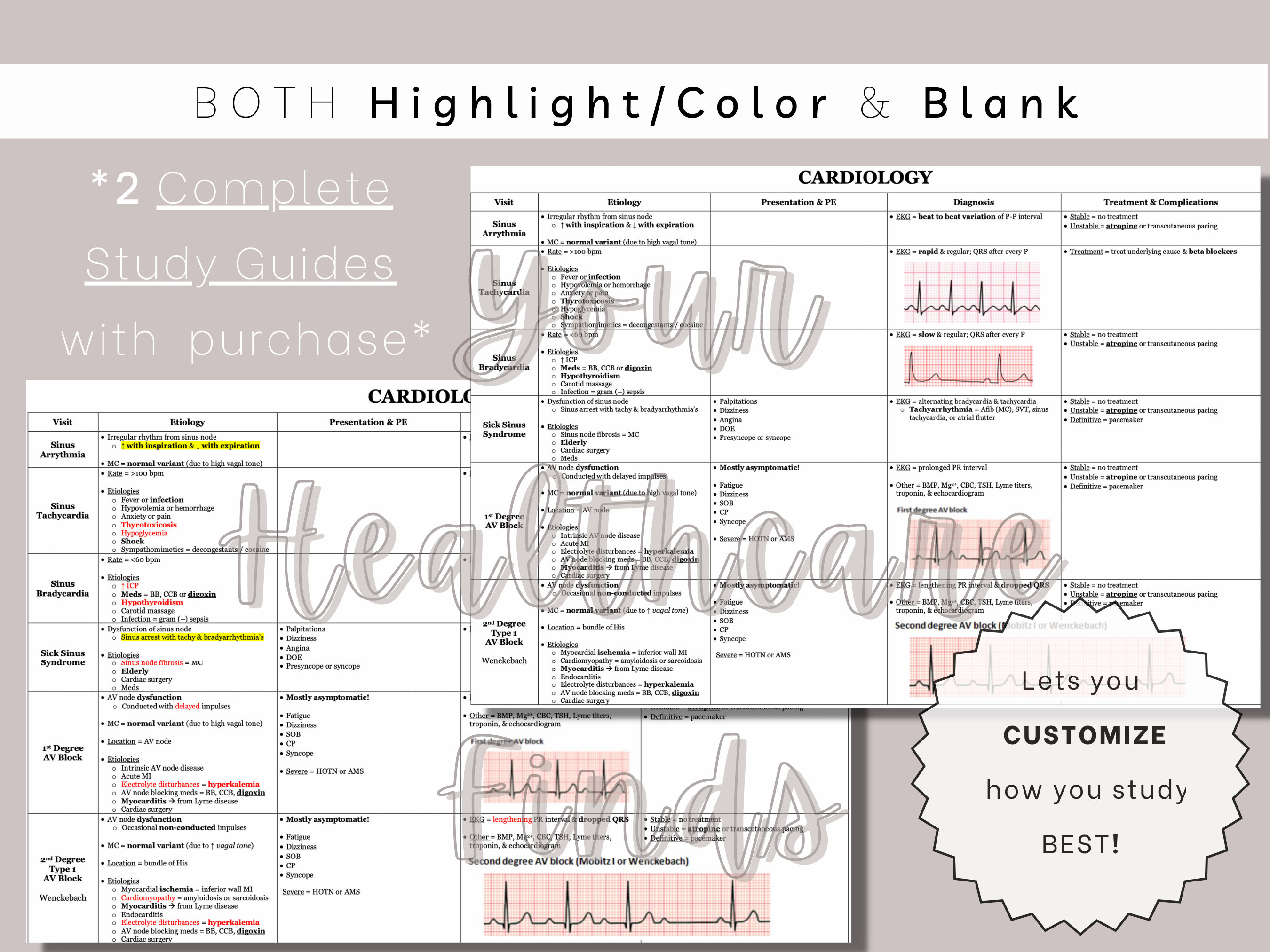 Cardiology Study Guide Bundle (digital Download) - Etsy