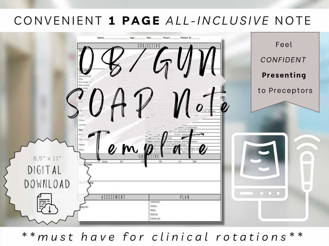 OB/GYN SOAP Note Template | Clinical Rotation Study Aid (digital ...