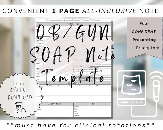 Women's Health/gyn SOAP Note Template - Etsy