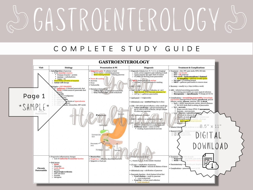 Gastroenterology Complete Study Guide Study Guide Study Notes Physician ...