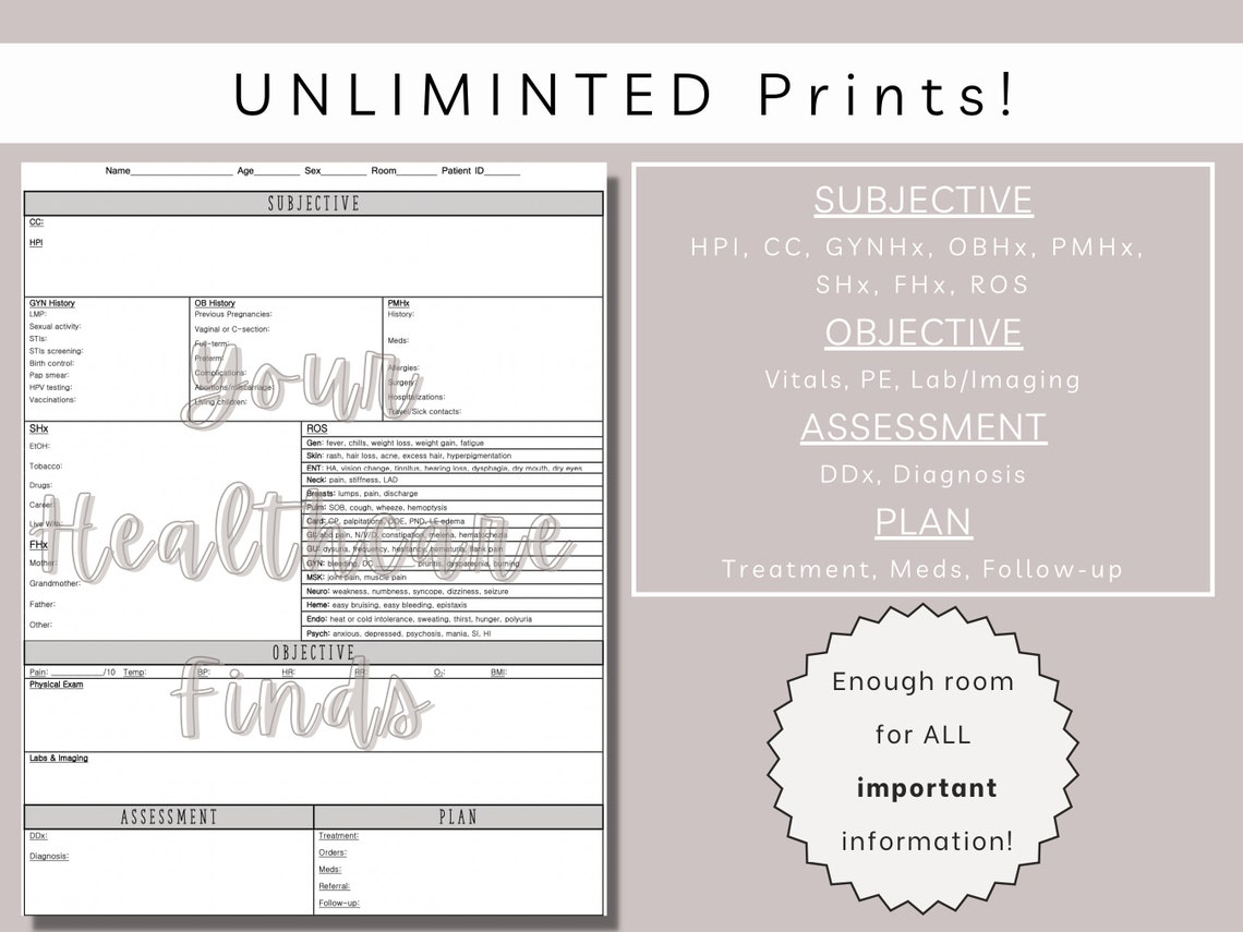 OB/GYN SOAP Note Template | Clinical Rotation Study Aid (digital ...