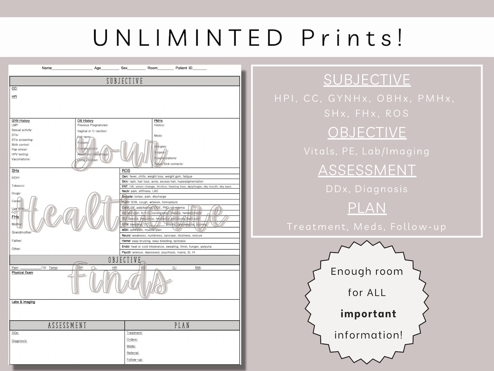 OB/GYN SOAP Note Template | Clinical Rotation Study Aid (digital ...