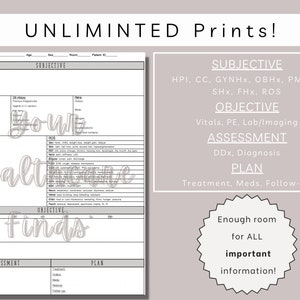 OB/GYN SOAP Note Template | Clinical Rotation Study Aid (digital ...