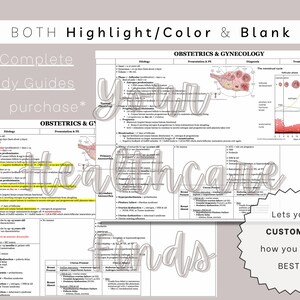 OBGYN Study Guide Bundle – Nursing, Med, PA School (digital Download ...