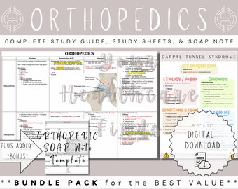 Orthopedics Comprehensive Study Guides Digital Download Physician ...