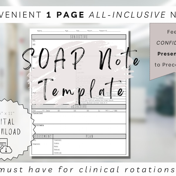 Medical Assistant Note Template - Etsy