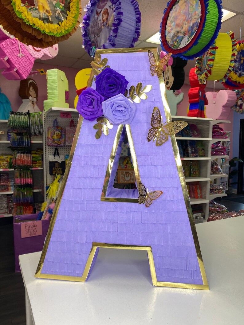 Letter Piñata With Roses and Butterflies - Etsy
