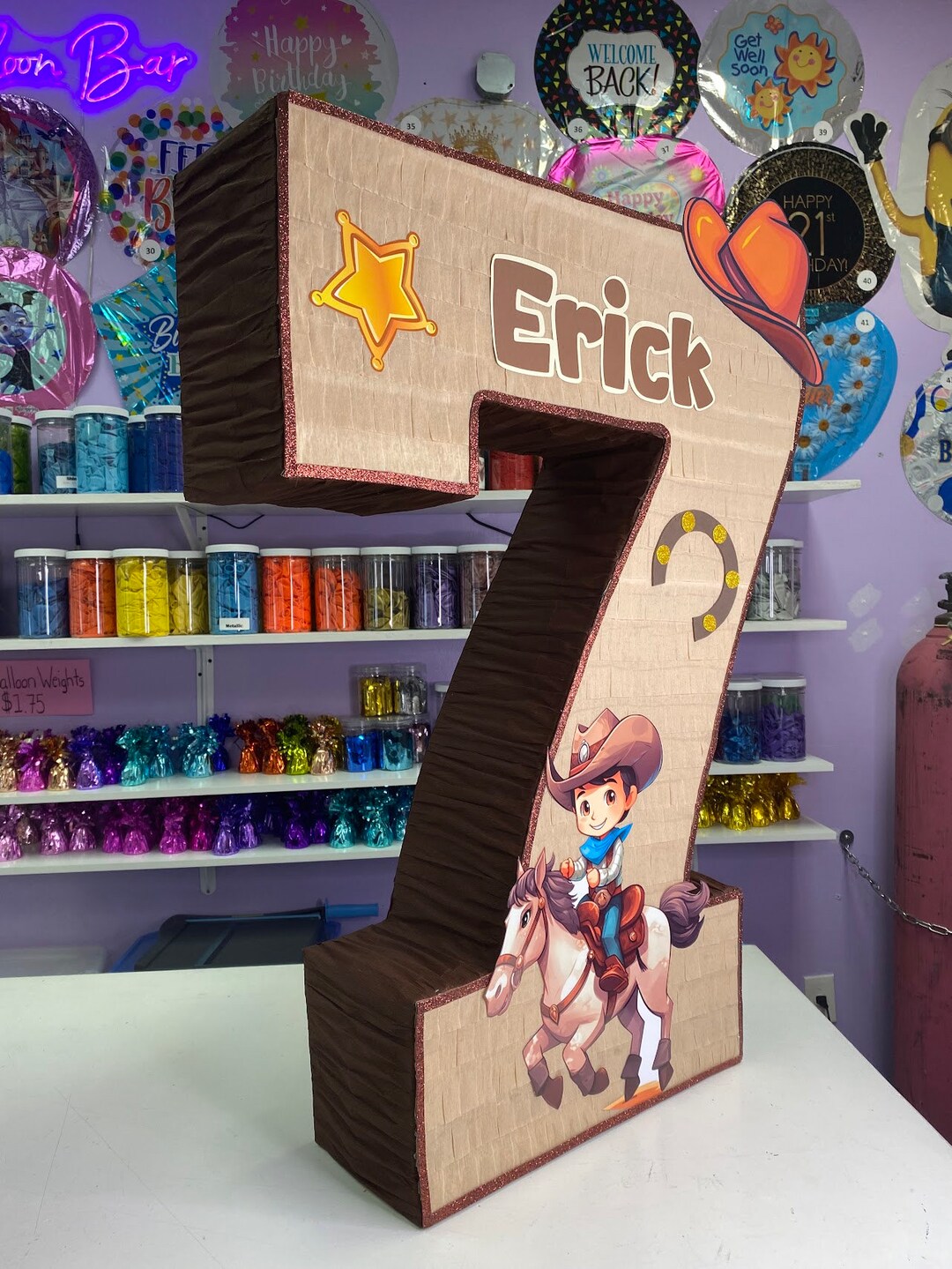 Cowboy Number Piñata - Etsy