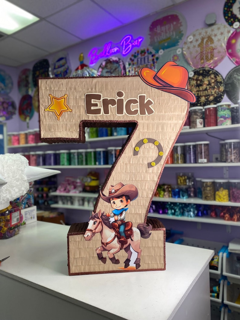 Cowboy Number Piñata - Etsy