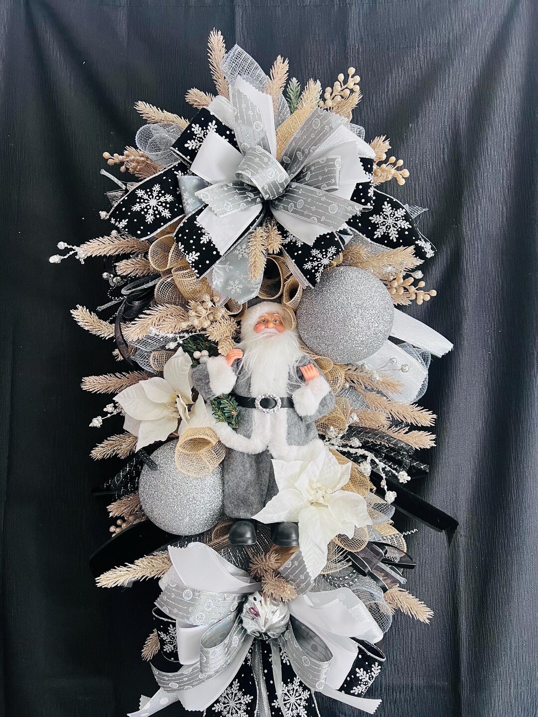 Large Swag Wreath Elegant Swag Wreath Christmas Wreath Christmas Swag ...