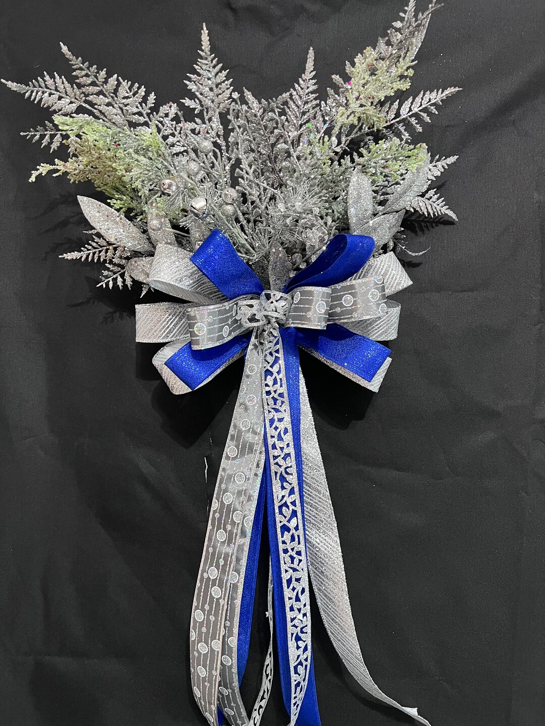 Christmas Tree Topper Silver and Blue Tree Topper Whimsical Christmas ...