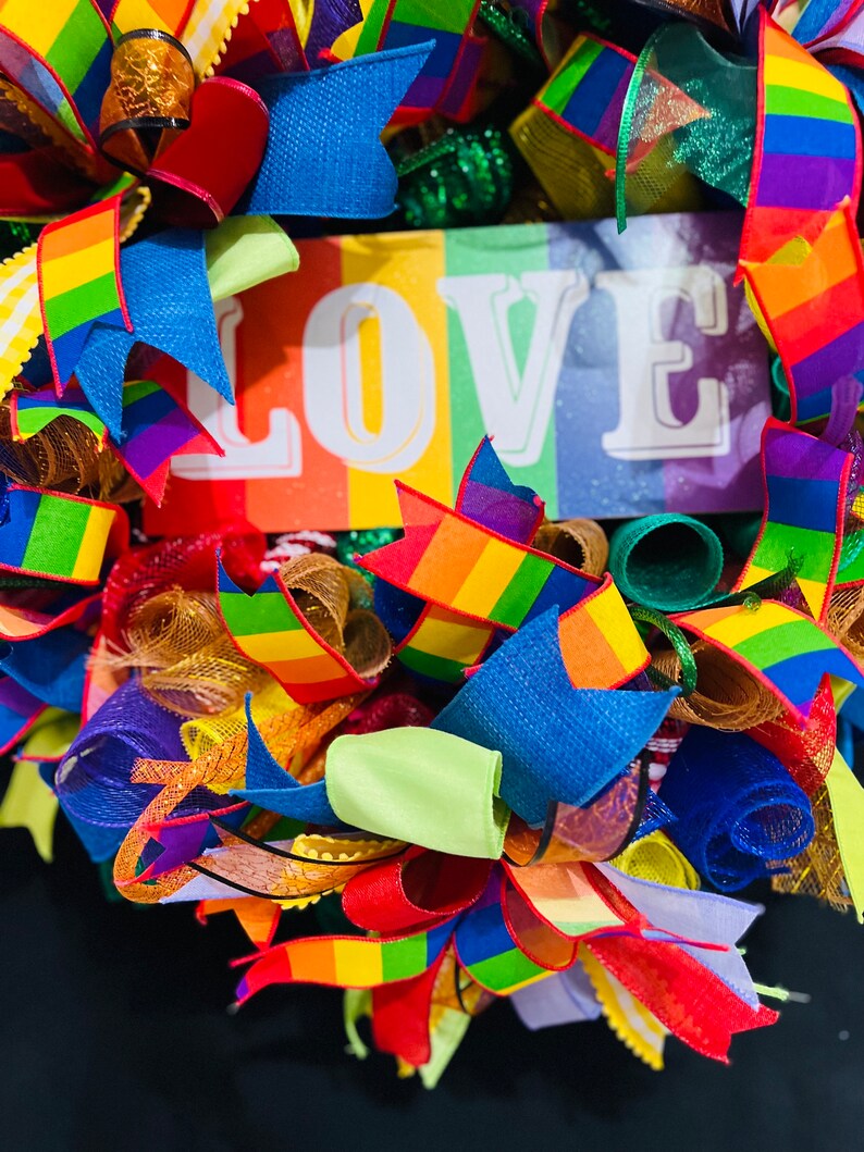 Pride Wreath LBGTQ Wreath Colorful Wreath Pride Month, Everyday Wreath ...