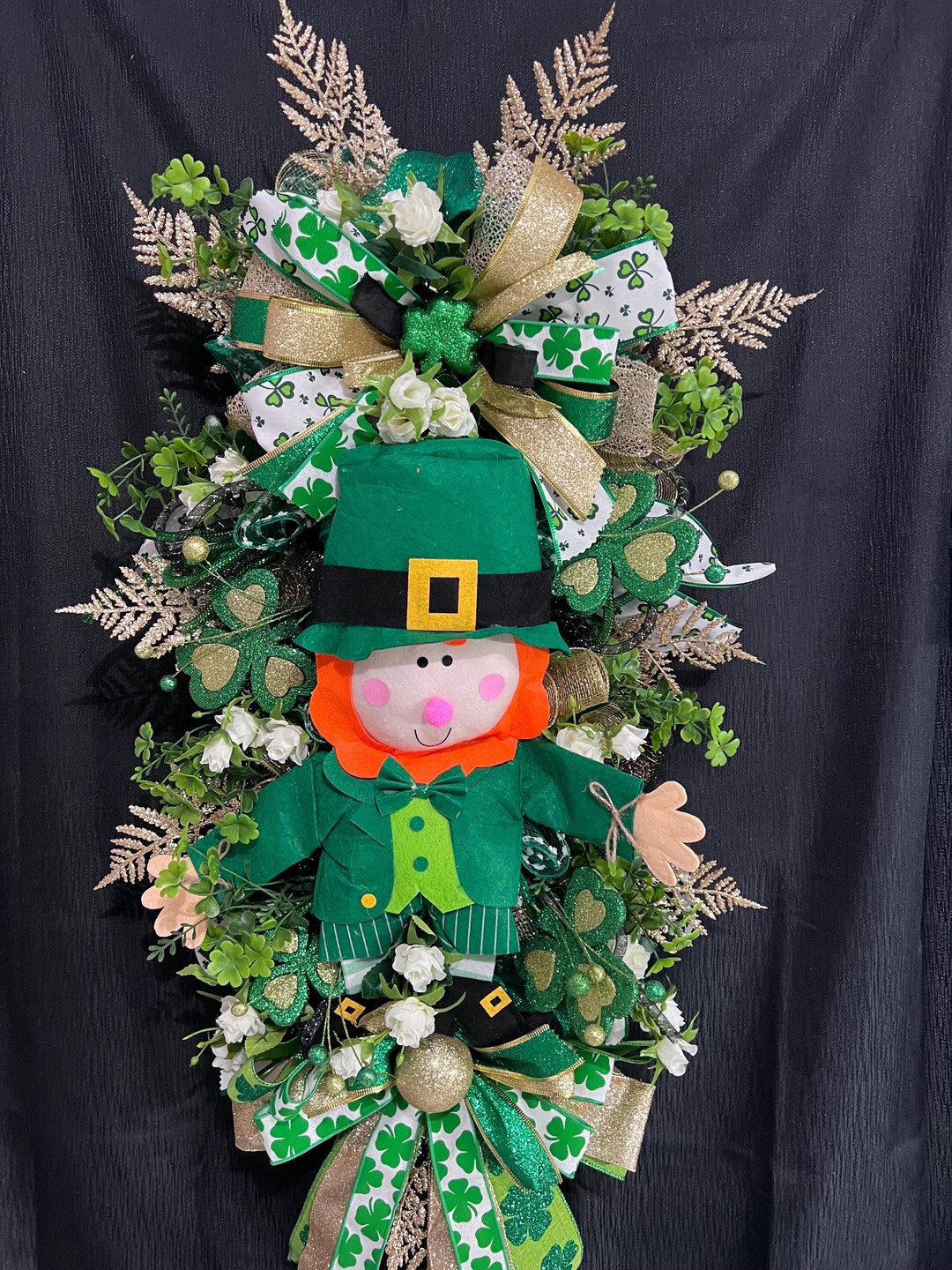 St. Patrick's Wreath Large Swag Front Door St Patrick's Day Wreath St ...