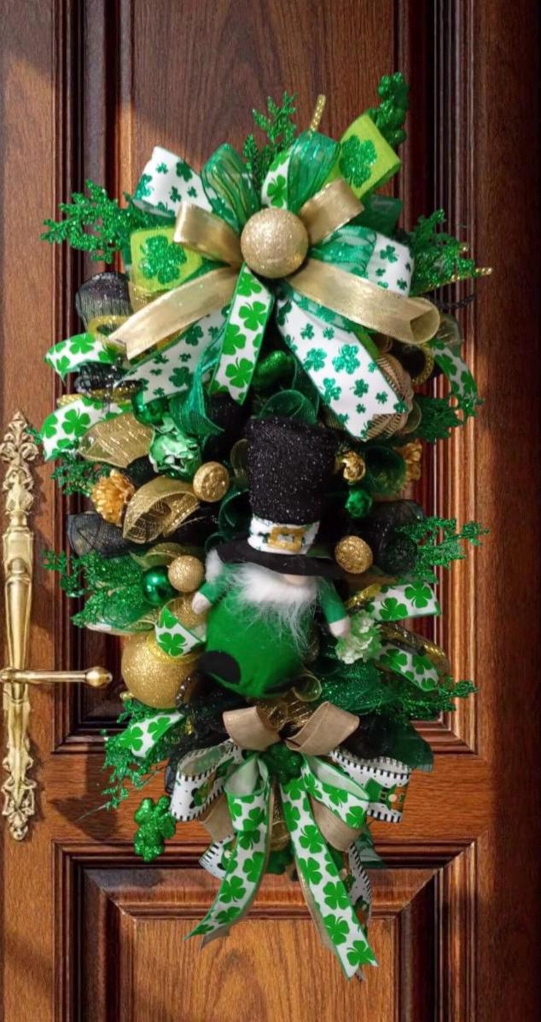 Large St. Patrick's Day Swag for Front Door Patrick's Day Wreath St ...