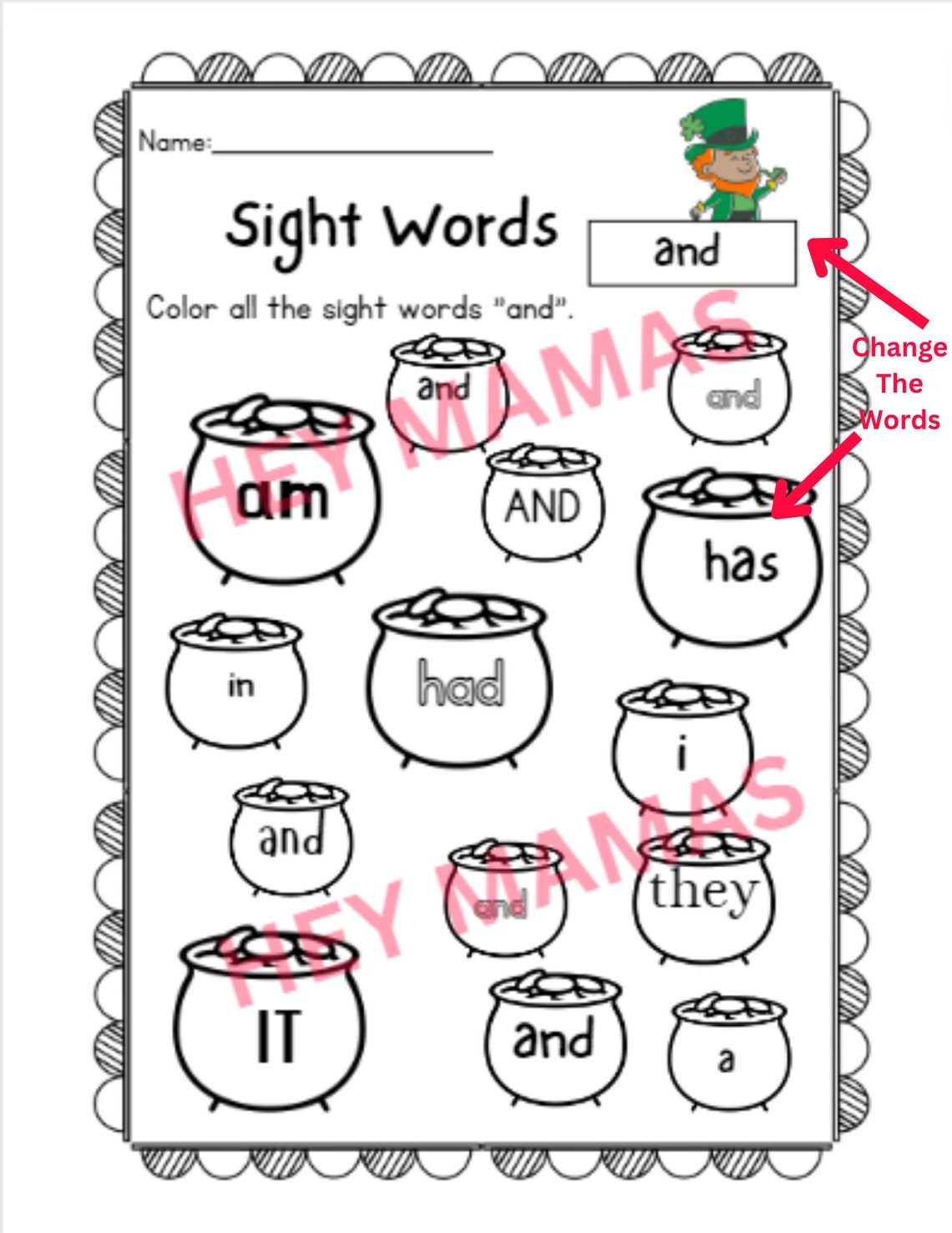 Editable Holiday and Seasonal Sight Word Worksheets, Kindergarten ...